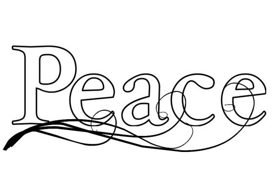 Peace lettering design | Coloring Page