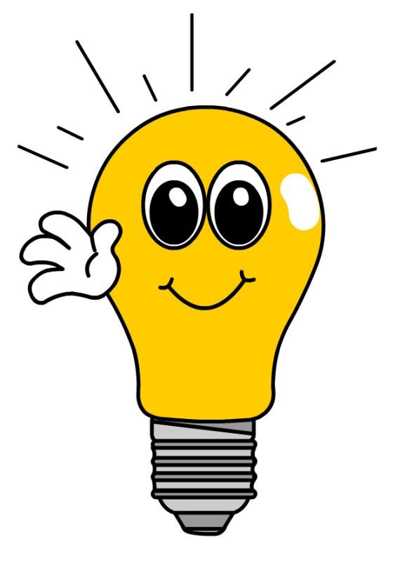 Yellow light bulb smiley face | Coloring Page