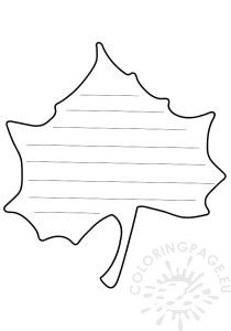 Leaf Writing Template | Coloring Page
