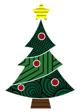 Abstract Christmas tree | Coloring Page