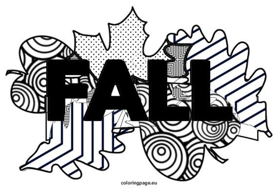 Fall text vector art | Coloring Page