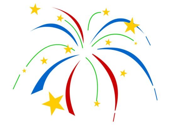 Firework with stars | Coloring Page