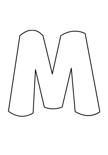 Free printable M Bubble Letter | Coloring Page