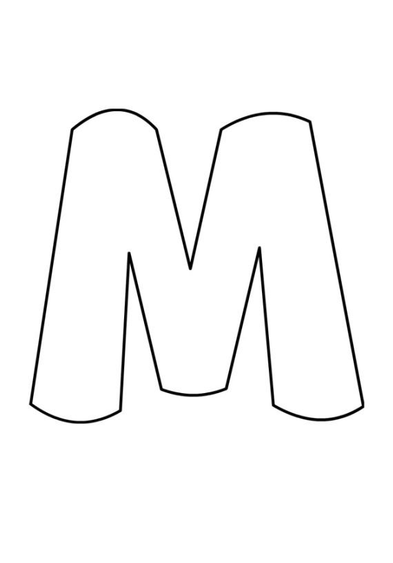 Free printable M Bubble Letter | Coloring Page