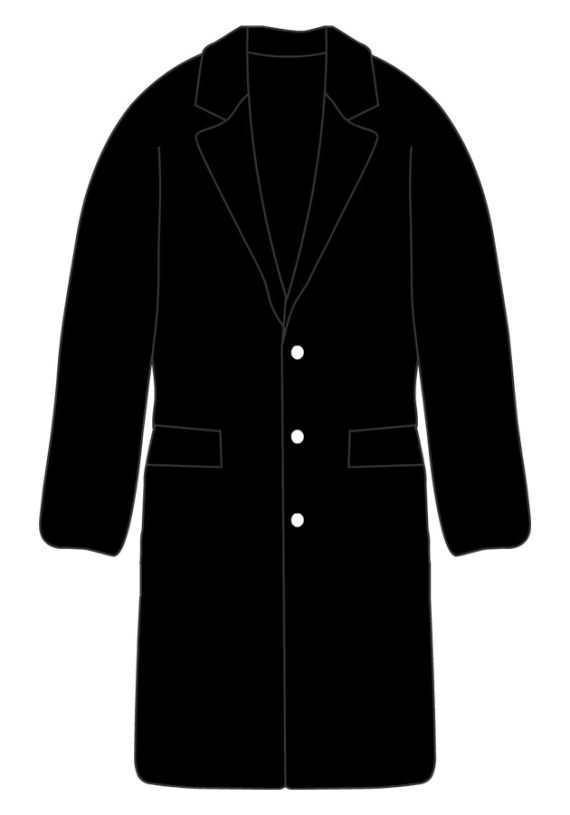 Men black wool coat | Coloring Page
