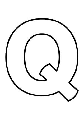 Q Bubble Letter | Coloring Page