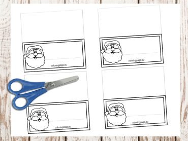 Santa Place Cards | Coloring Page