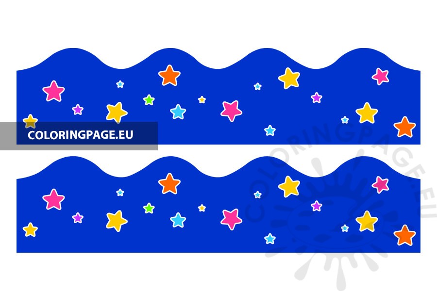 Stars bulletin board border | Coloring Page