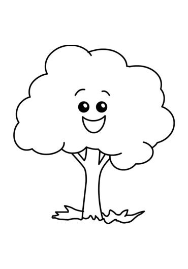 Free Cute Tree | Coloring Page