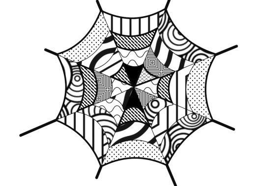 Spider Web Zentangle Style | Coloring Page