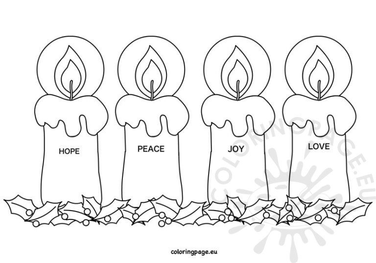 Free printable Advent Candles | Coloring Page