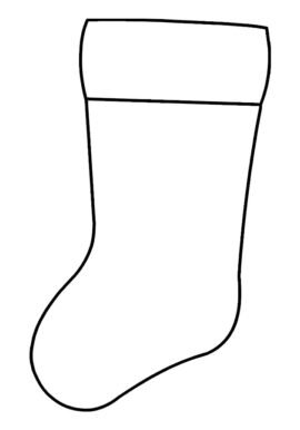 Christmas stocking simple outline | Coloring Page