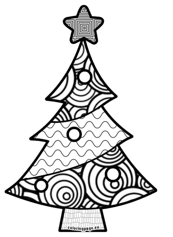 Christmas Tree for Adults | Coloring Page