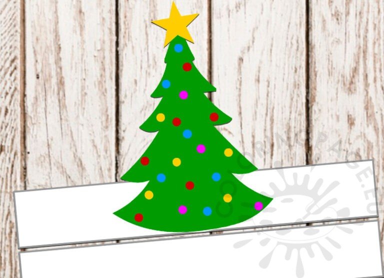 Christmas Tree paper crown | Coloring Page