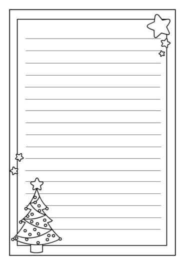 Christmas Tree Writing Paper | Coloring Page