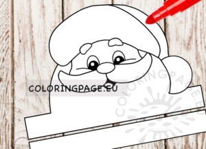 Santa Claus Headband template | Coloring Page