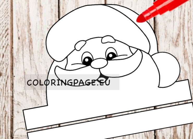 Santa Claus Headband template | Coloring Page