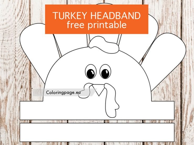 Turkey Headband Template Free Coloring Page