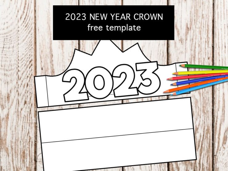 2023 new year crown | Coloring Page