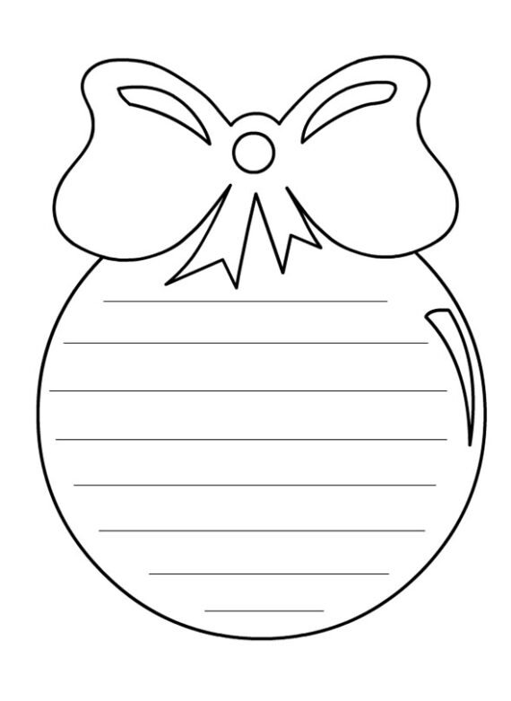 Christmas Bauble Writing Template | Coloring Page