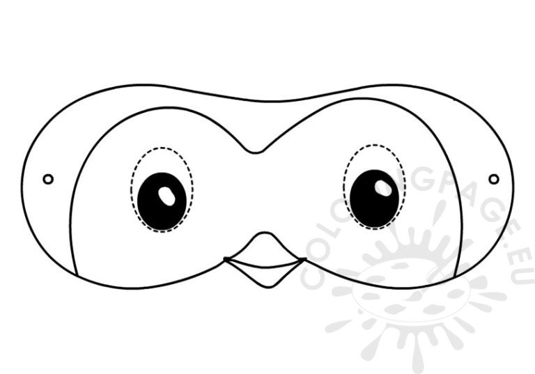 Christmas Penguin Mask | Coloring Page