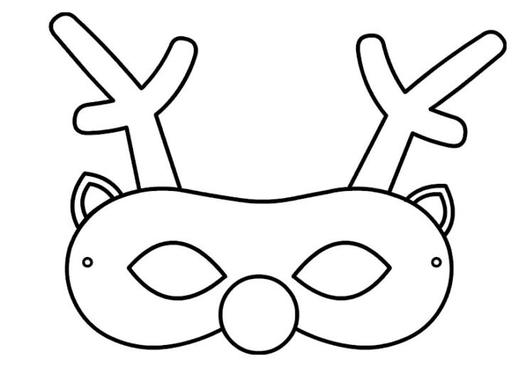 Christmas Reindeer Mask | Coloring Page
