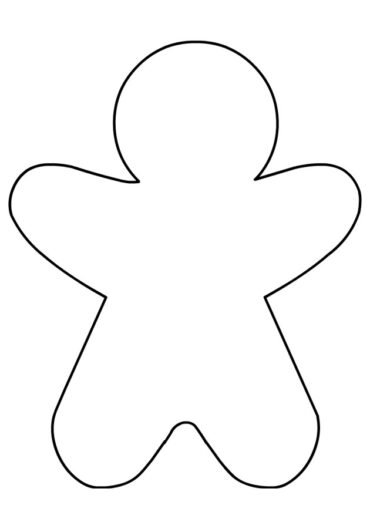 Gingerbread man outline | Coloring Page