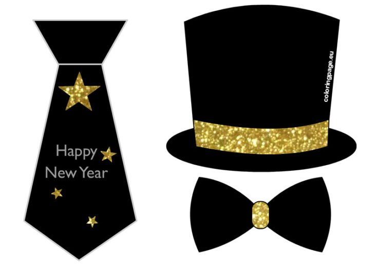 New Year party props | Coloring Page