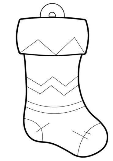 Paper Christmas Stocking | Coloring Page
