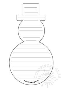 Snowman Writing Paper | Coloring Page