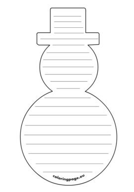 Snowman Writing Paper | Coloring Page
