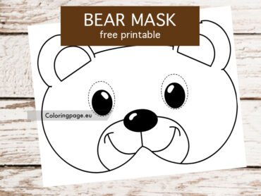 Bear mask template | Coloring Page