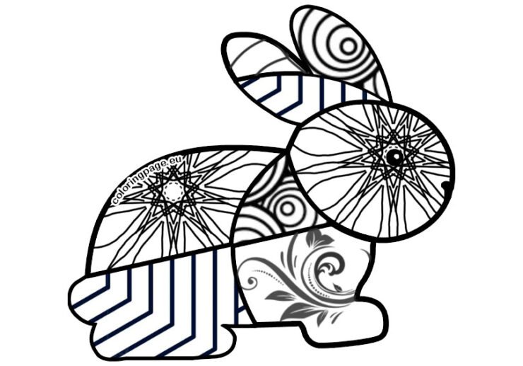 Printable Bunny rabbit art | Coloring Page
