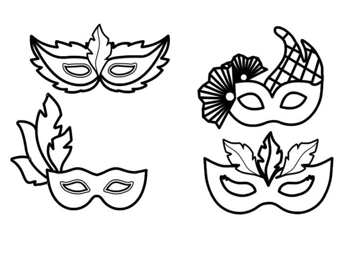 Carnival masks printable | Coloring Page
