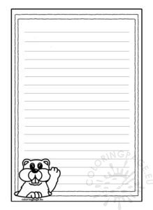 Groundhog's Day Writing Paper | Coloring Page