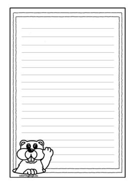 Groundhog's Day Writing Paper | Coloring Page
