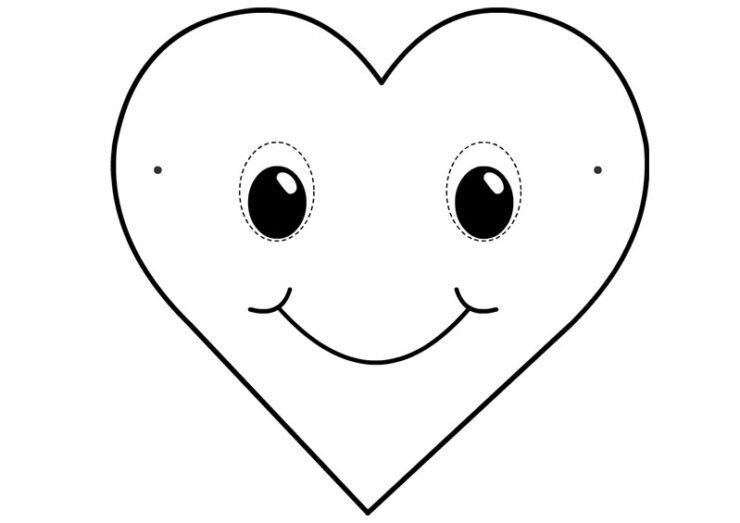 Heart mask | Coloring Page