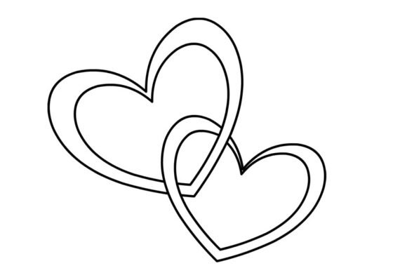Intertwined hearts | Coloring Page