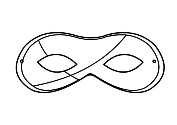 Masquerade mask template | Coloring Page
