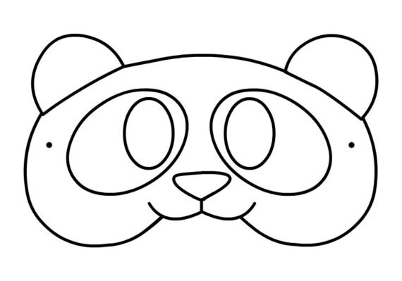 Panda mask | Coloring Page