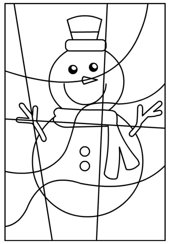 Snowman art | Coloring Page