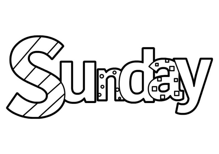Sunday text | Coloring Page