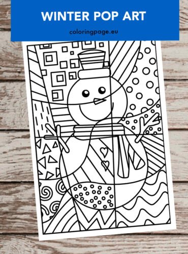 Snowman pop art | Coloring Page