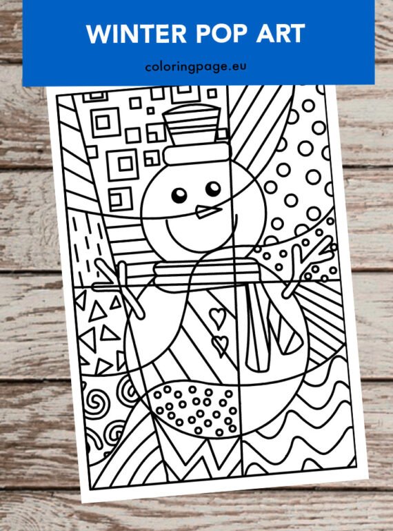 Snowman pop art | Coloring Page