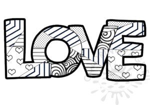 Free printable Zentangle love | Coloring Page