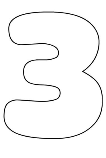 Bubble Number 3 | Coloring Page