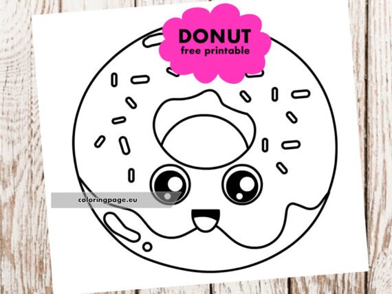 Cute donut | Coloring Page