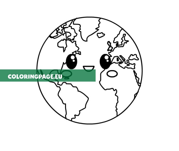 Cute Earth | Coloring Page