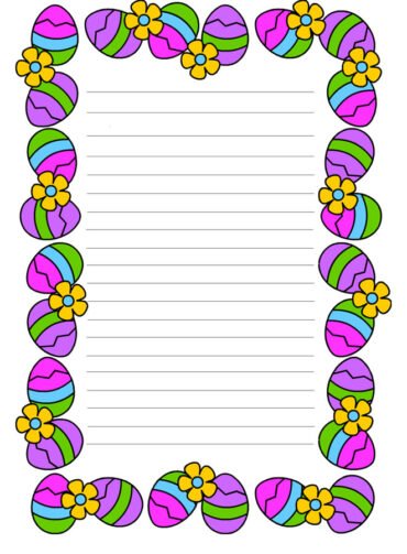 Free Easter Eggs Letter Paper | Coloring Page