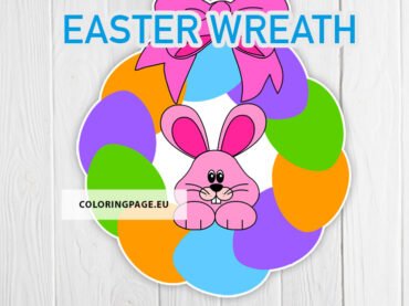 Printable Easter Wreath | Coloring Page